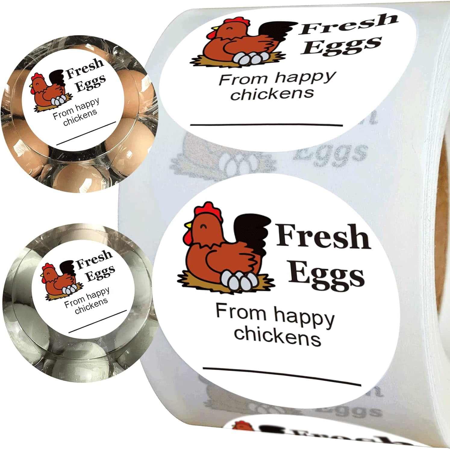 500pcs Farm Fresh Eggs Stickers 1.5 Inch Fresh Egg Carton Stickers from ...