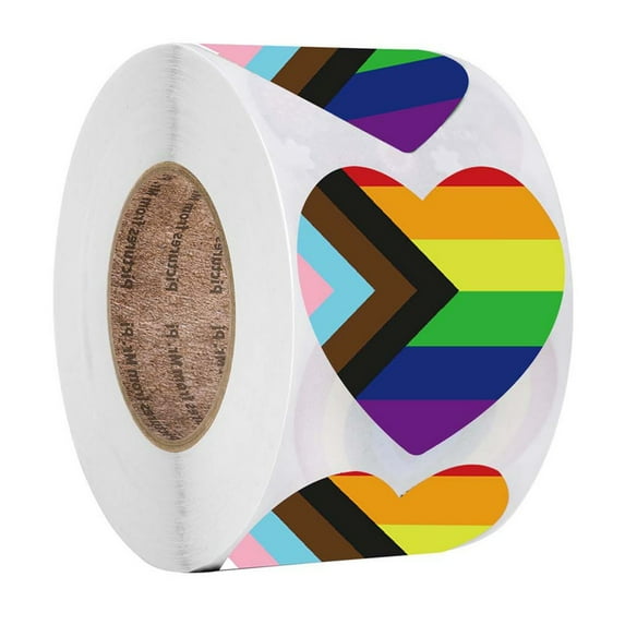 500Pcs Gay Pride Stickers Rainbow Heart Shaped Labels Lgbt Adhesive ...