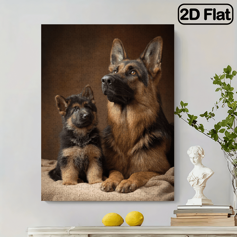 500pcs German Shepherd Jigsaw Puzzle: Big and small dogs snuggle ...