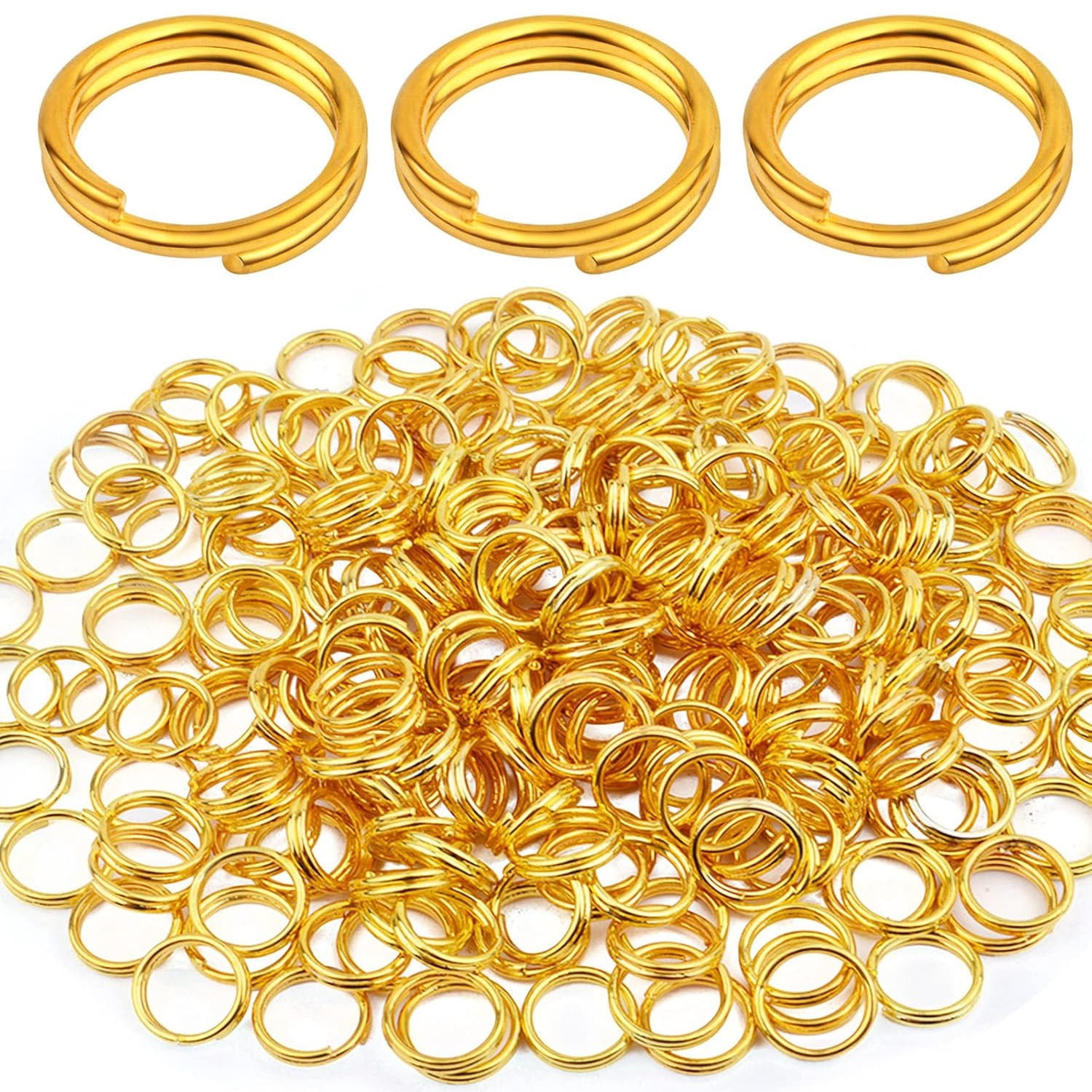 500pcs Golden Round Double Loop Jump Rings, Small Key Rings, 7mm ...