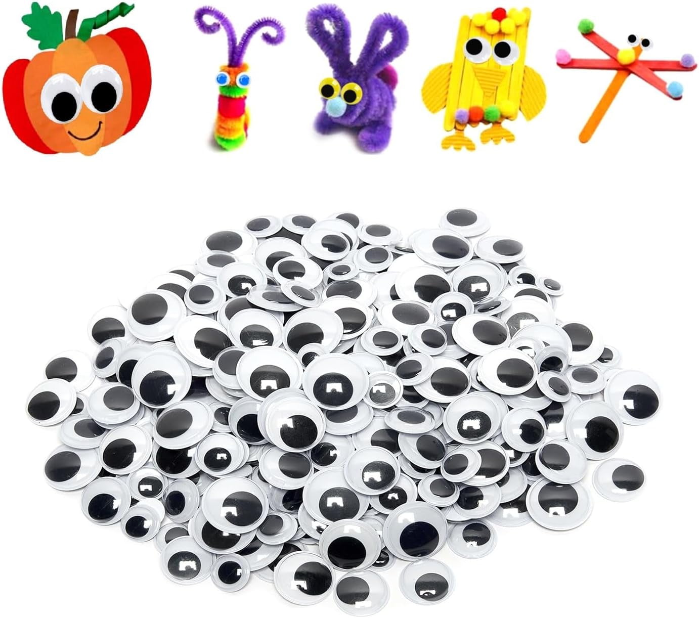500pcs Googly Eyes Self Adhesive for Crafts, Craft Sticker Wiggle Eyes ...