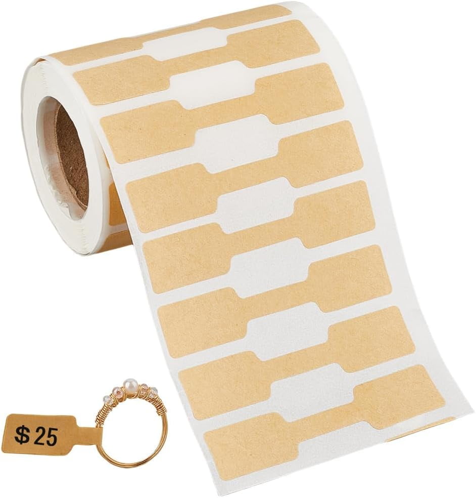 500pcs Jewelry Tags Roll Jewelry Price Stickers Tan Blank Self Adhesive ...