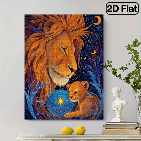 500pcs Lion And Cub Jigsaw Puzzle, Measuring, Featuring Enchanting ...