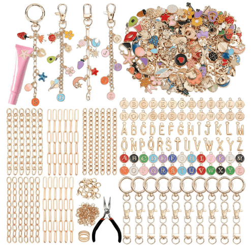 500pcs Lipgloss Keychain Making Kit, Including Key Clips, Lobster Claw ...