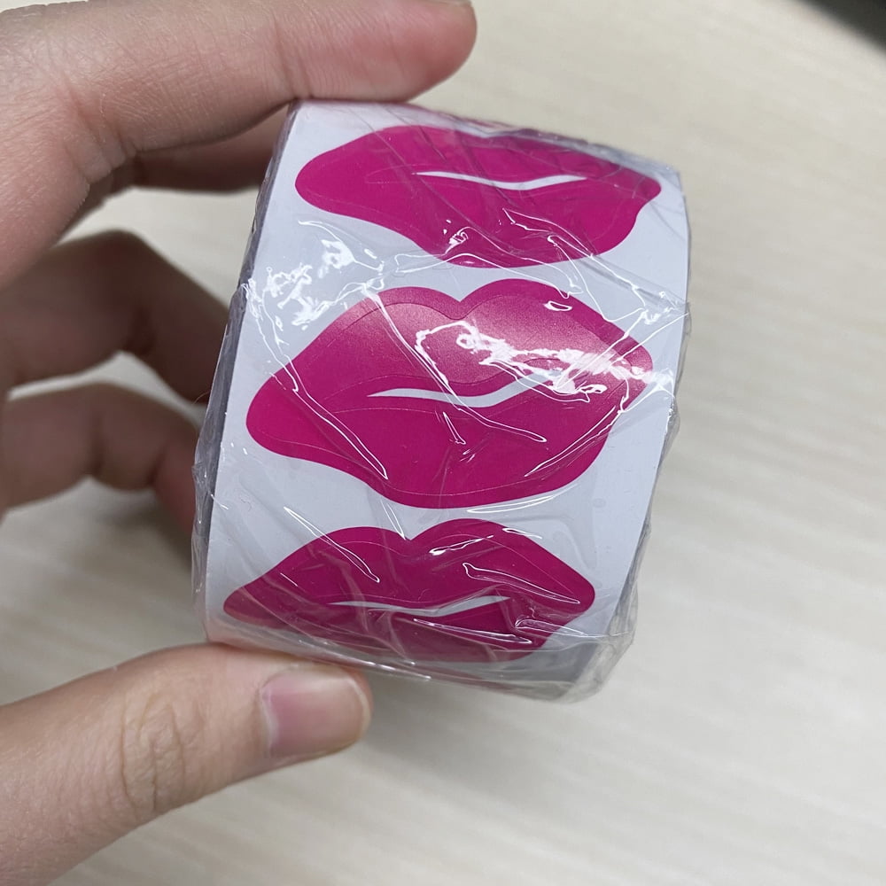 500pcs Lips Stickers,Removable Stickers Perforated Self Adhesive Kisses ...
