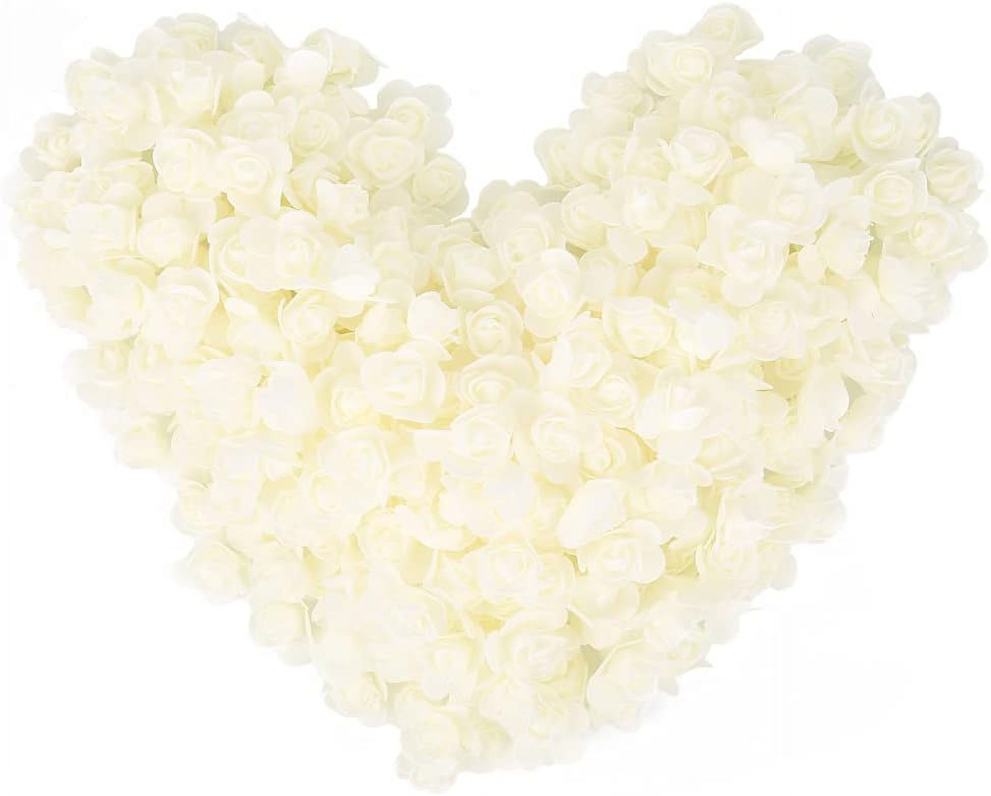 500pcs Mini Foam Rose Heads, Ivory Artificial Flower Foam Fake Flower Bulk for DIY Crafts ...