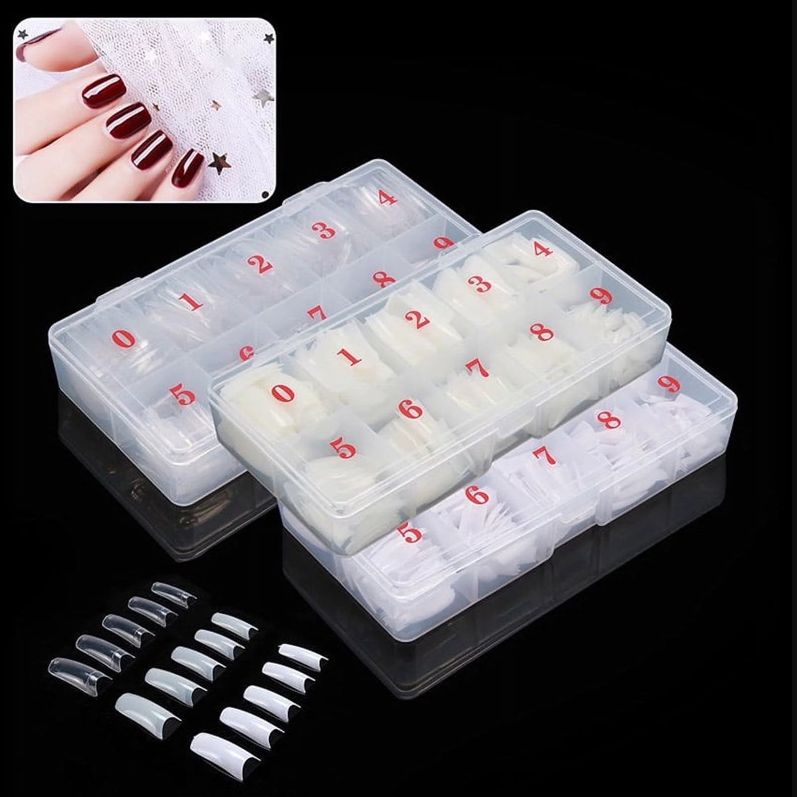 Tkrady 500pcs Natural False Nail Tips Artificial Acrylic Nail Tip UV ...