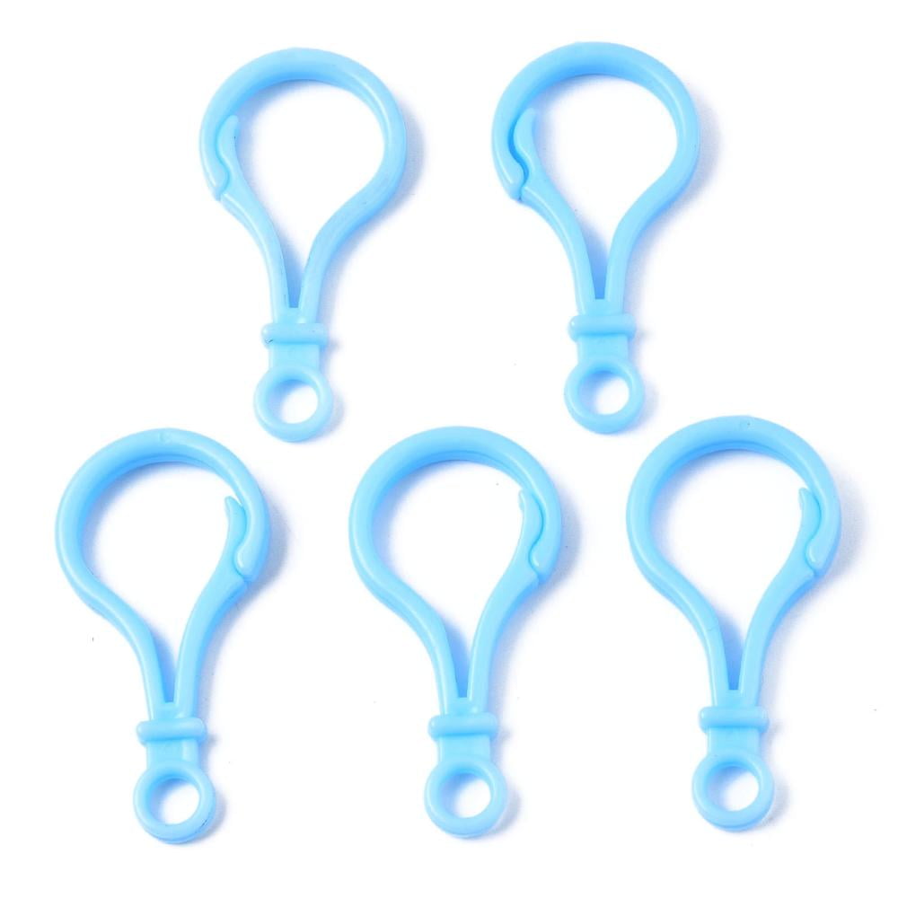 500pcs Opaque Solid color Bulb Shaped Plastic Push Gate Snap Keychain ...