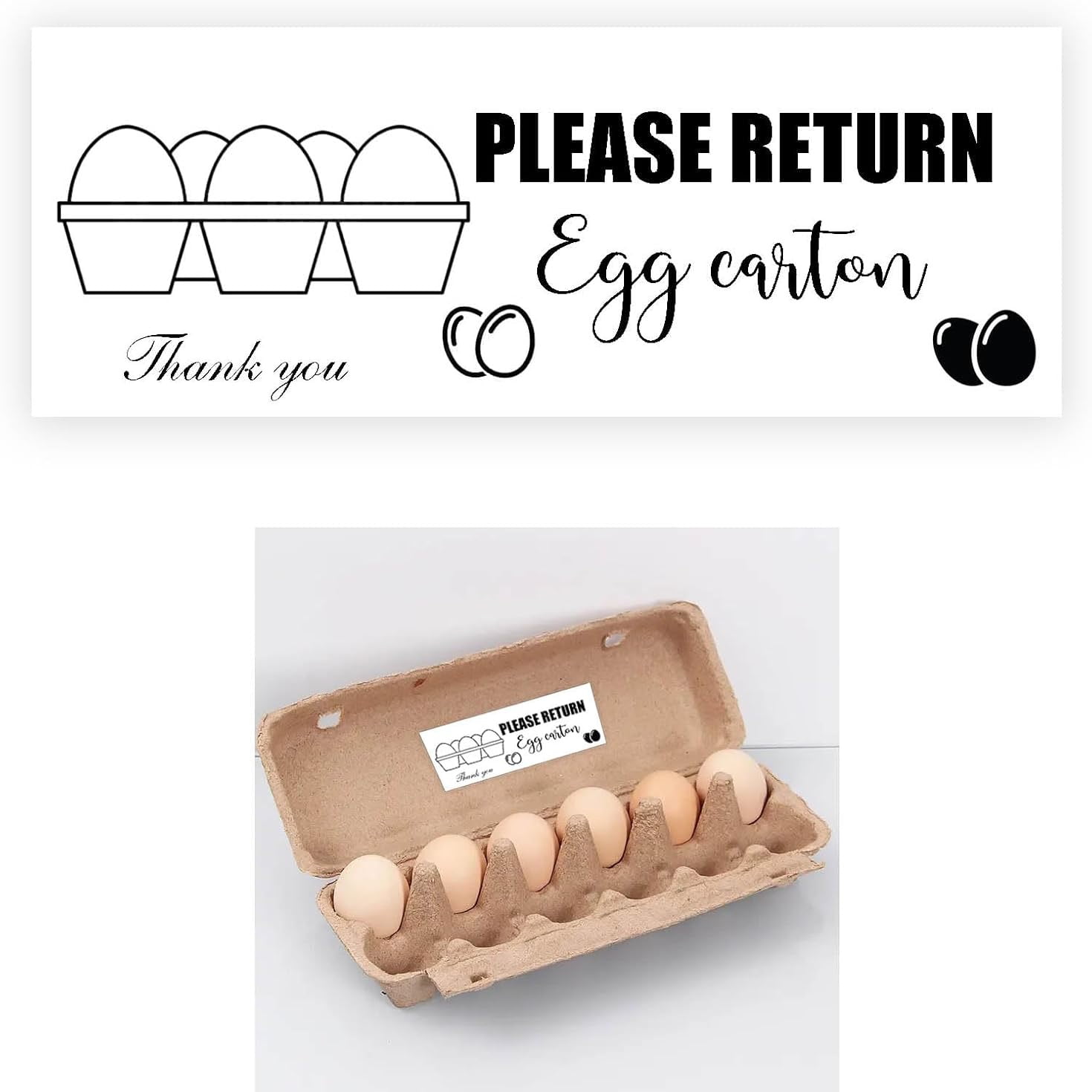 500pcs Please Return Egg Carton Labels 1 x 2.65 Inch Farm Fresh Eggs ...