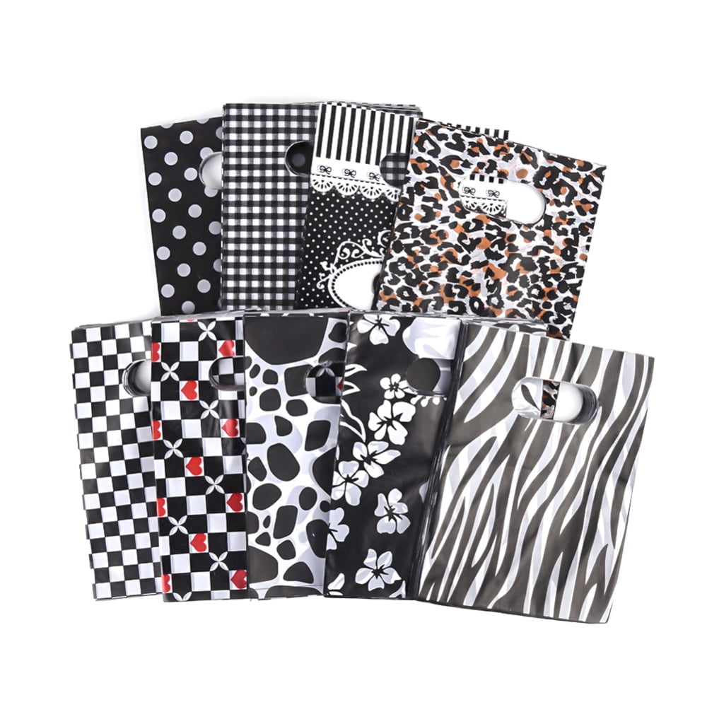 500pcs Printed Plastic Bags Rectangle Black 25x20cm - Walmart.com