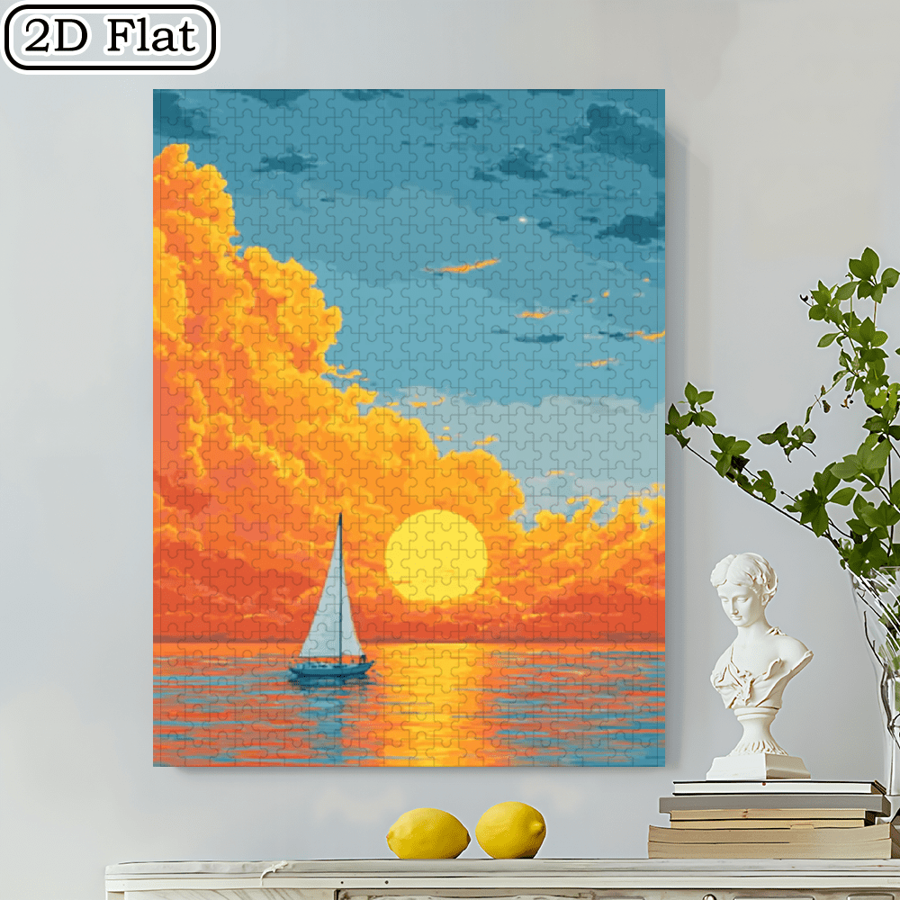 500pcs Puzzle - Large-Scale Scenic Landscape with Green Hills, Rivers ...