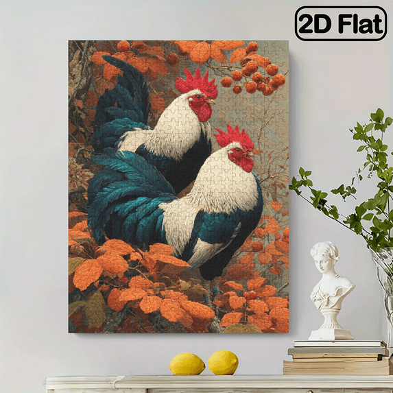 500pcs Red in Flowers Paper Jigsaw Puzzle Portable Cardboard Puzzle ...