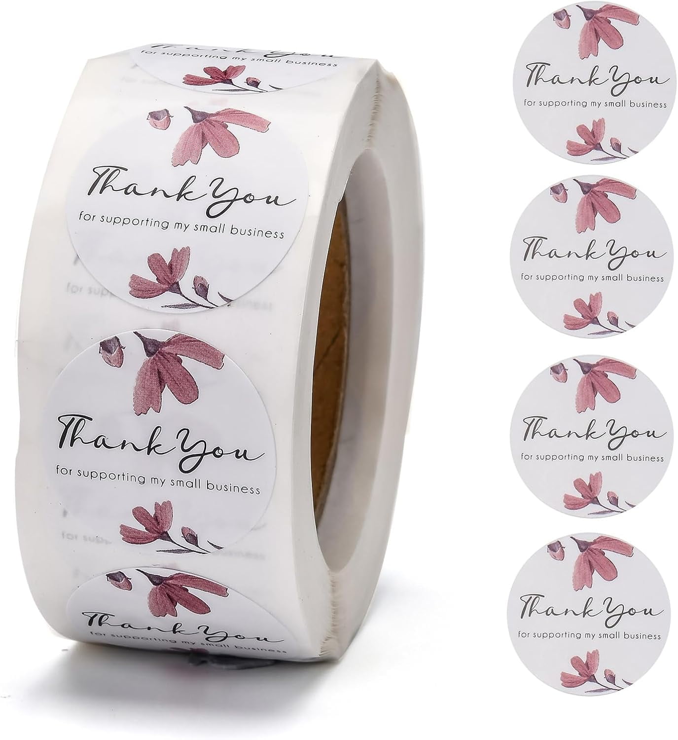 500pcs Roll 1 Inch Thank You for Supporting My Small Business Stickers ...