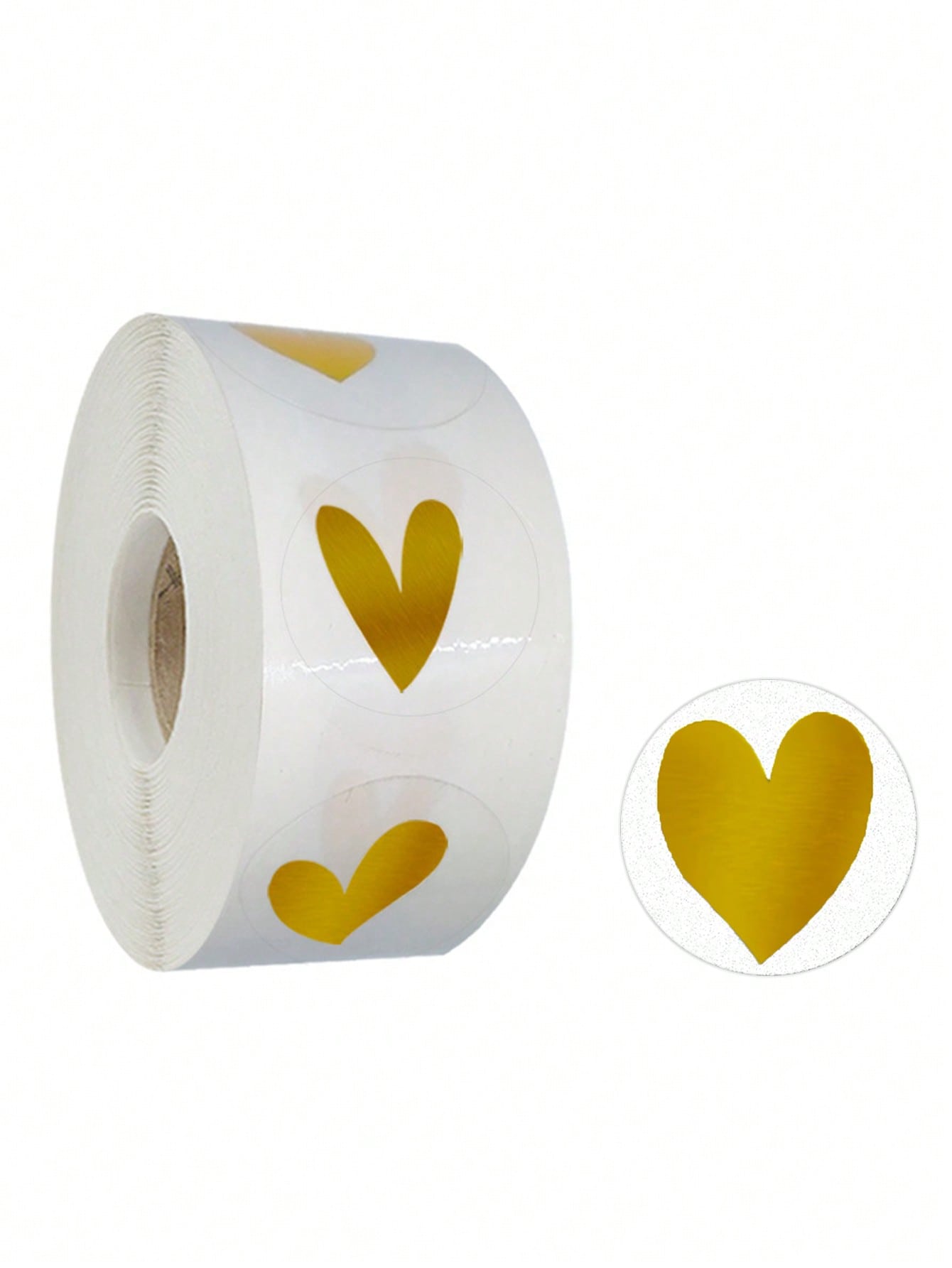 500pcs/Roll 1 Inch Transparent Circular Hot Stamping Heart Shaped ...