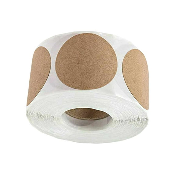 500pcs Roll Of Brown Round Craft Sticker Adhesive Labels For Craft ...