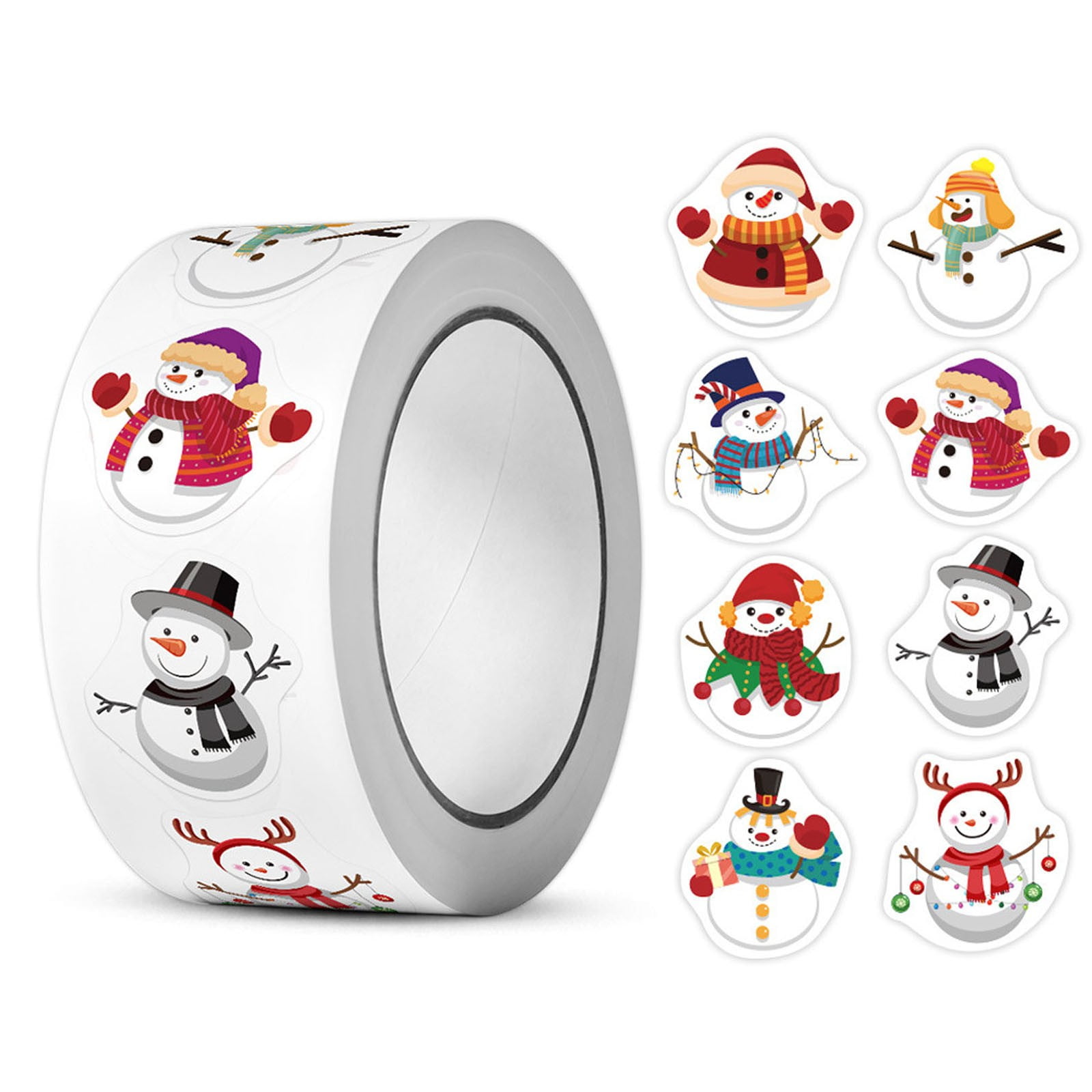 500pcs Snowman Roll Stickers Christmas Snowman Envelope Labels Stickers ...