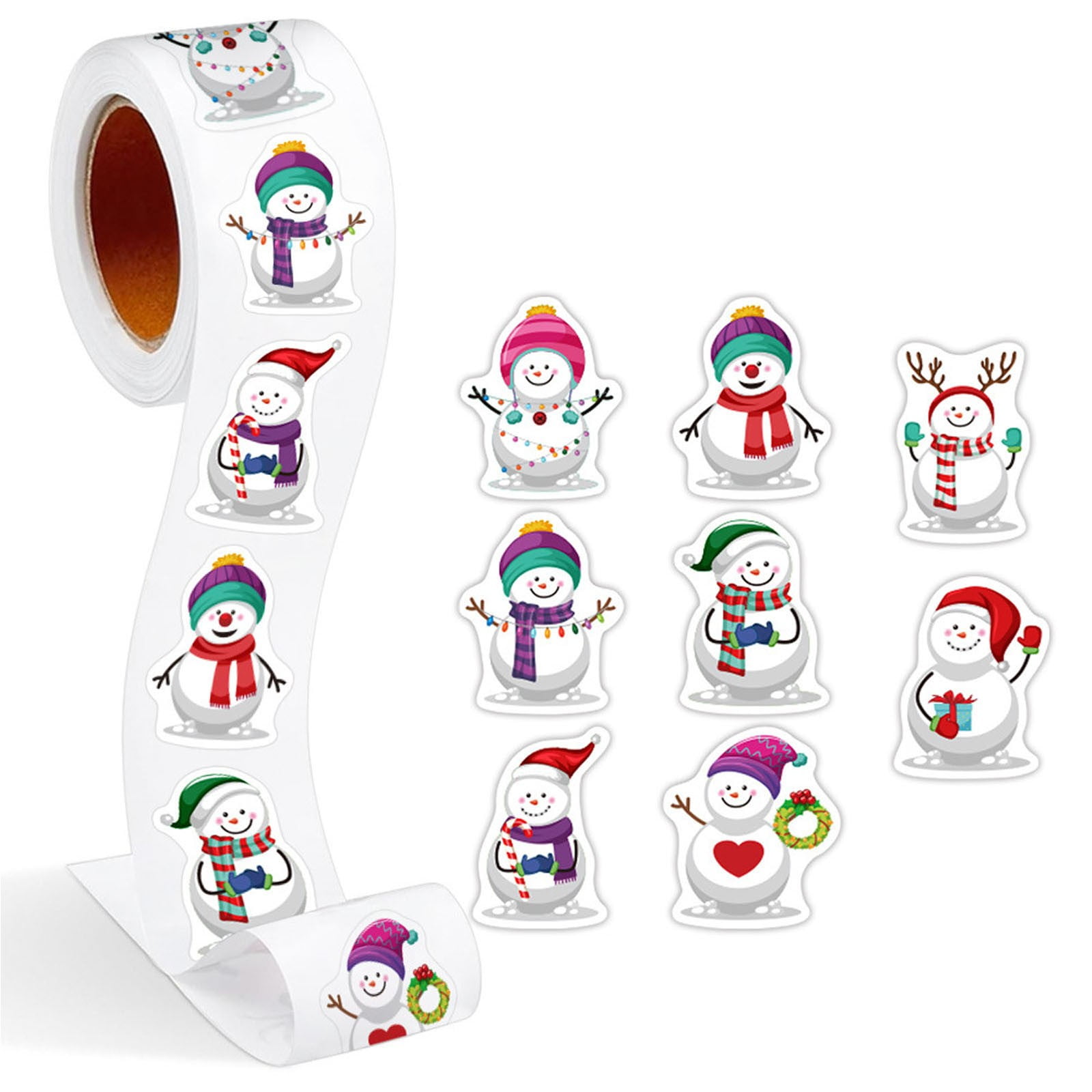 500pcs Snowman Roll Stickers Christmas Snowman Envelope Labels Stickers ...