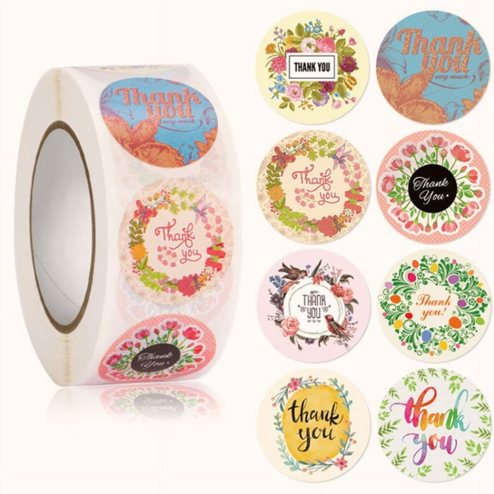 500pcs Thank You Stickers Flower Thanks Seal Labels for Small Business ...
