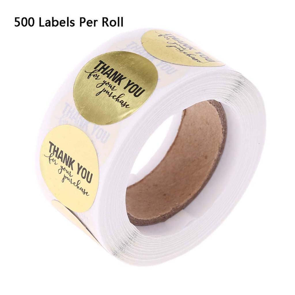 500pcs Thank You for Your Purchase Stickers Round Gold Sealing Labels ...
