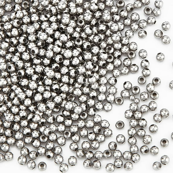 500pcs Tiny Round Metal Beads 1mm Small Hole Ball Spacer Beads ...
