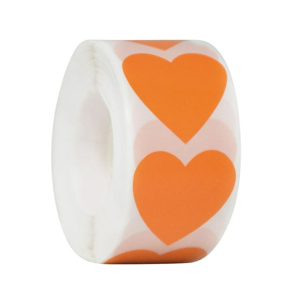500pcs Valentines Pink Heart Sticker Tape - Decorative Adhesive Craft ...