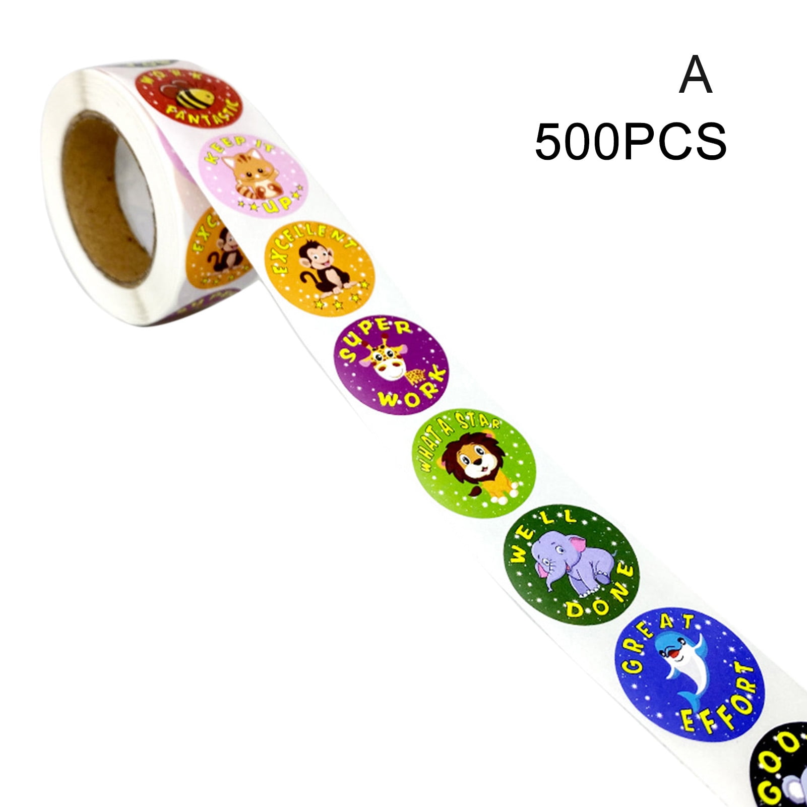 500pcs Waterproof Cute Animal Roll Stickers Kids Reward Decals Ornament ...