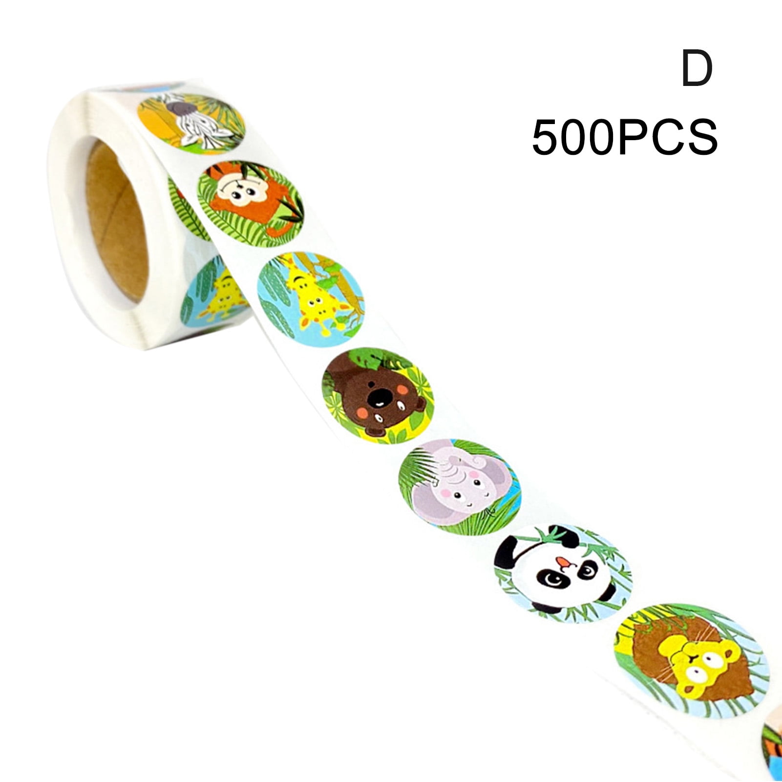 500pcs Waterproof Cute Animal Roll Stickers Kids Reward Decals Ornament ...