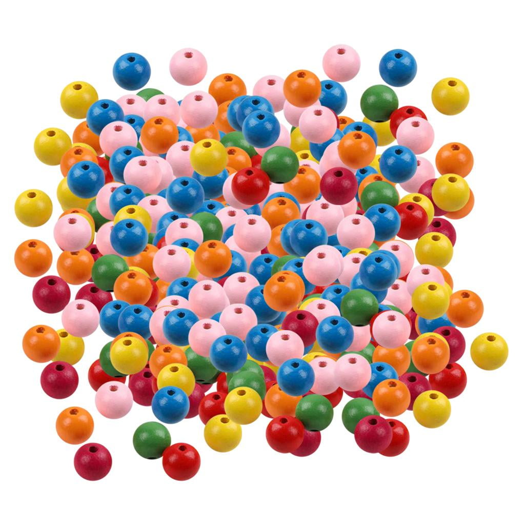 500pcs Wood Wooden Spacer Beads Assorted Color Round Loose Beads for ...