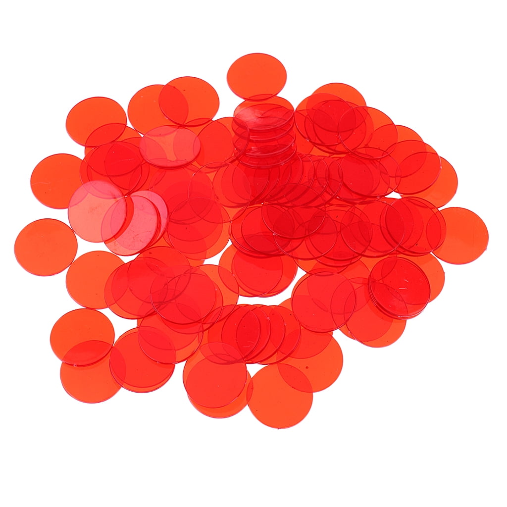 500pcs professional bingo game chips count bingo chips red Red ...