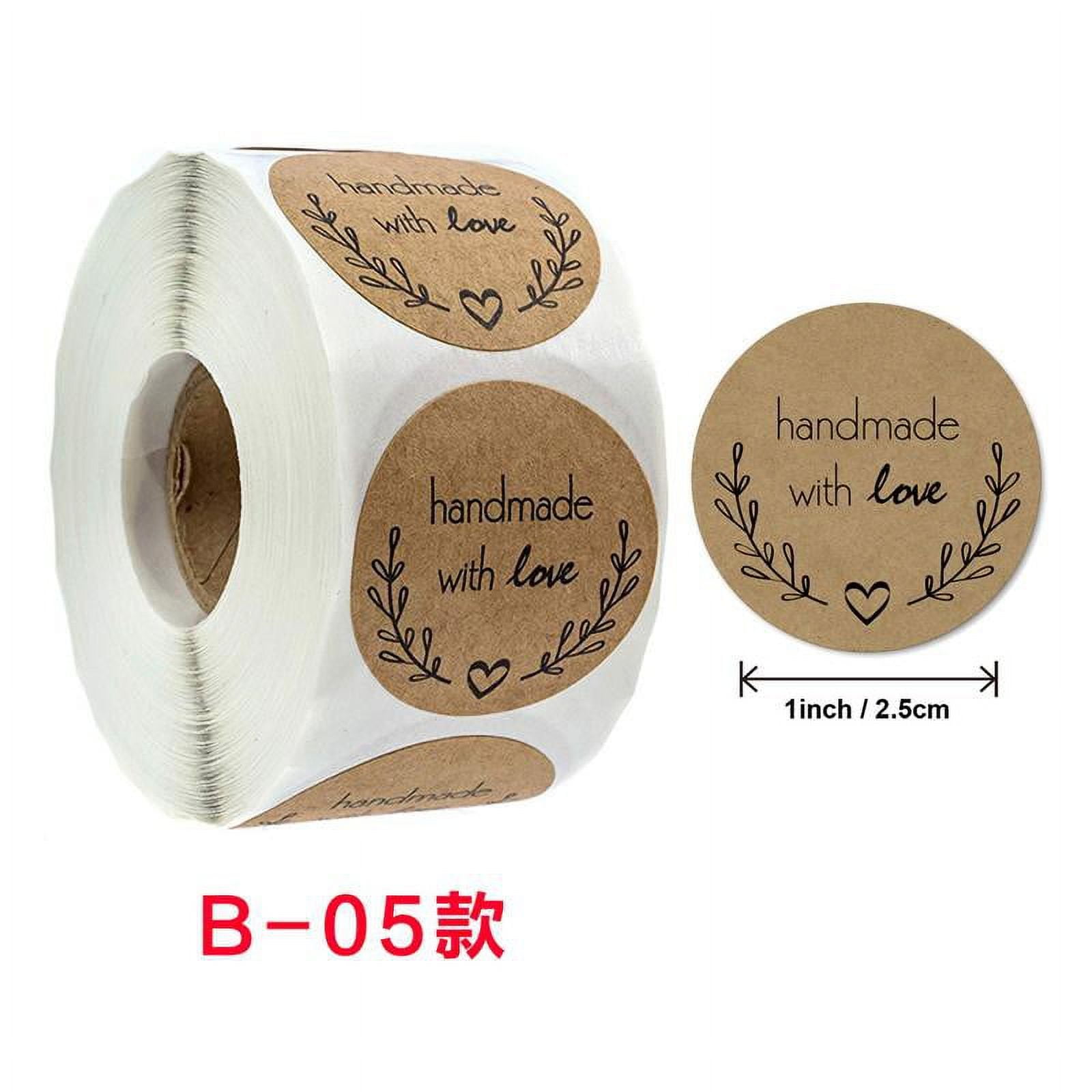 500pcs/roll Handmade With Love Sticker Scrapbooking customize hand made ...