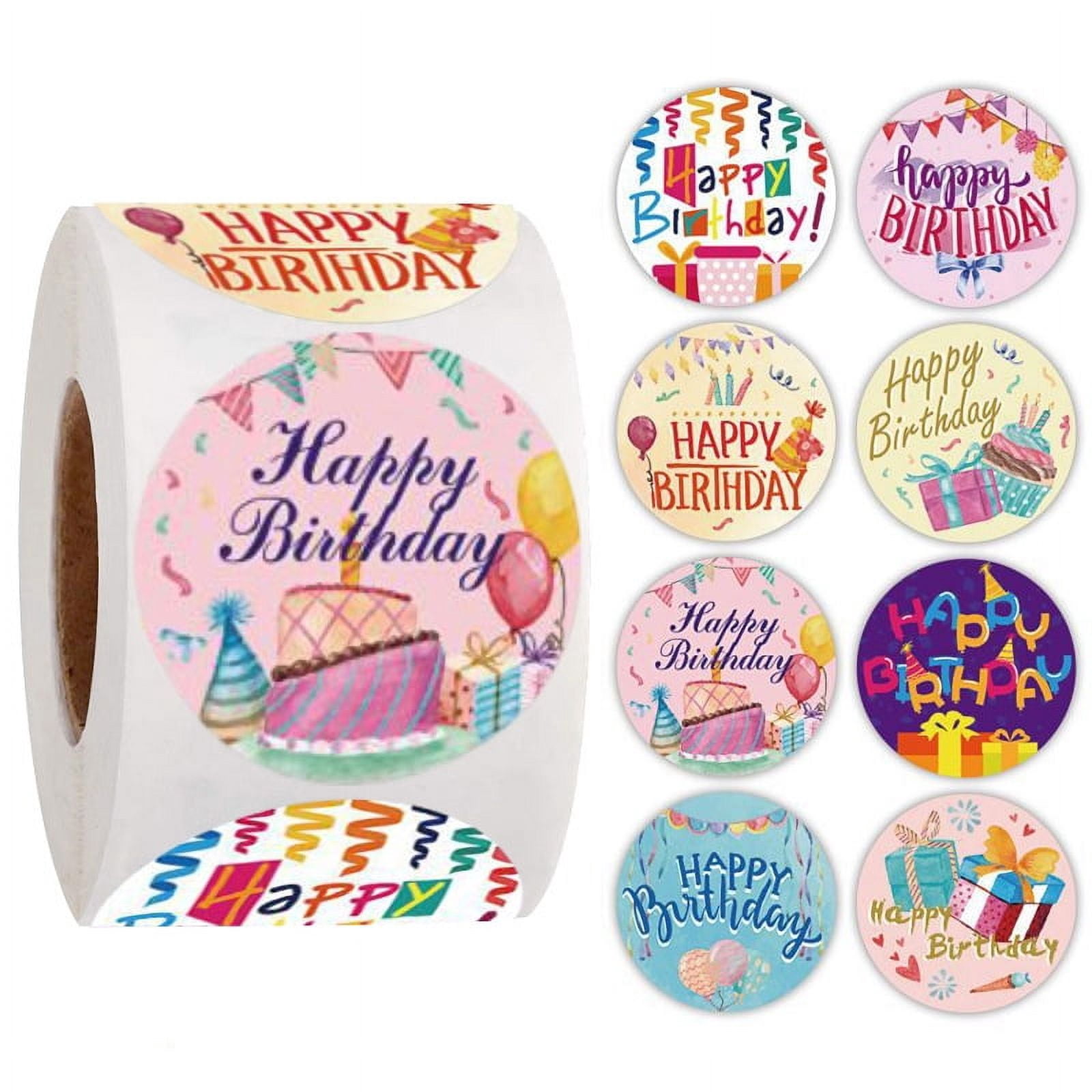 500pcs/roll Happy Birthday Sticker Birthday Party Celebration Gift ...