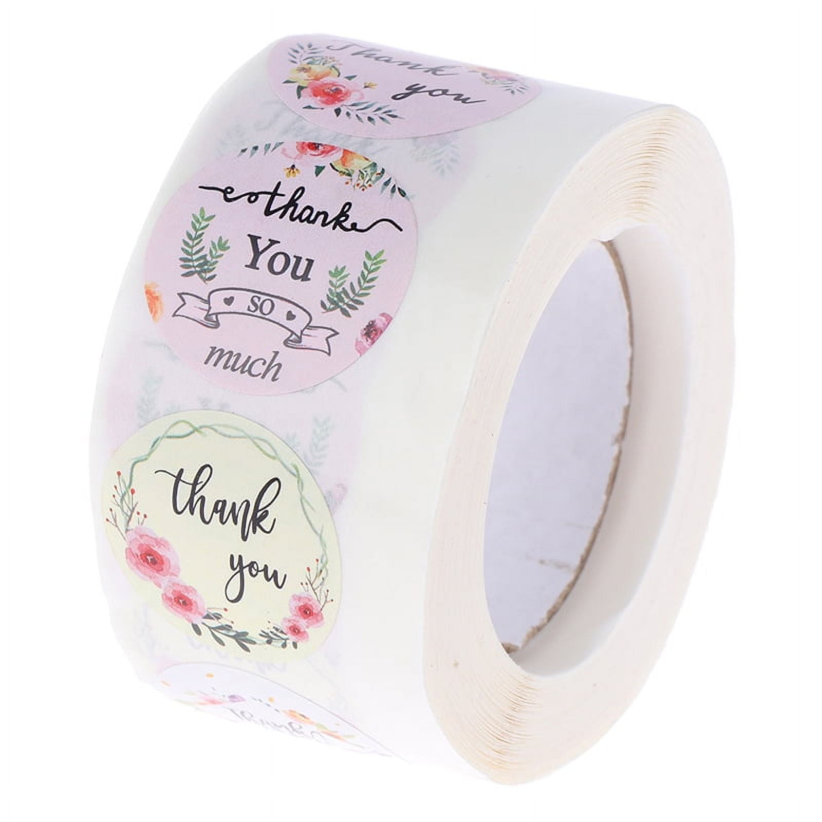 500pcs/roll round floral thank you stickers for package seal labels ...