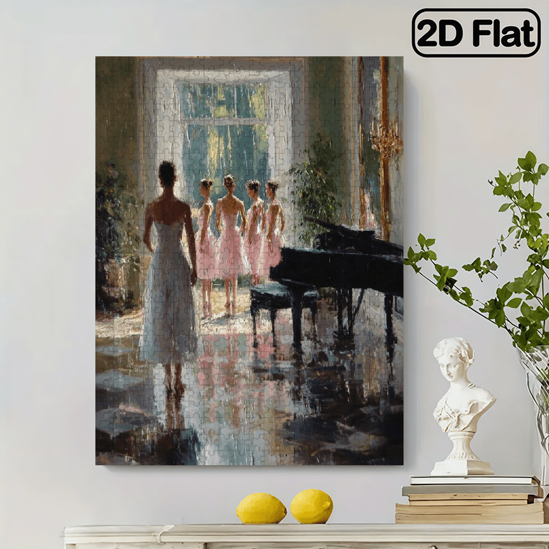 500pcss Adult Puzzle - Elegant Ballet Dancer Piano Scene, Large Jigsaw ...