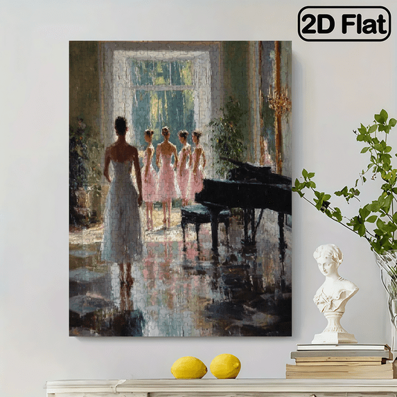 500pcss Adult Puzzle - Elegant Ballet Dancer Piano Scene, Large Jigsaw ...