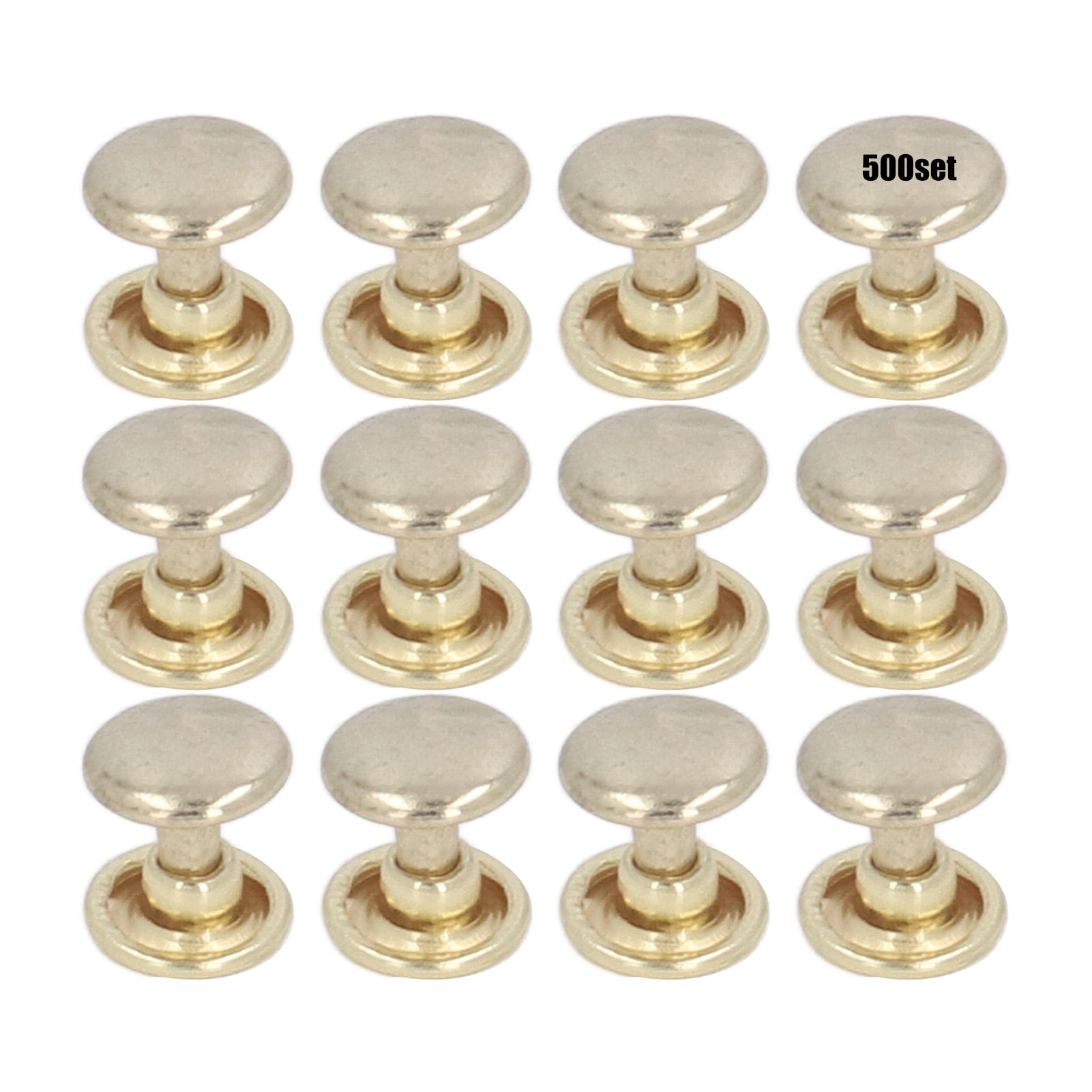 500set Metal Studs Rivets 8mm DIY Iron Double Flat Uniform Coating ...