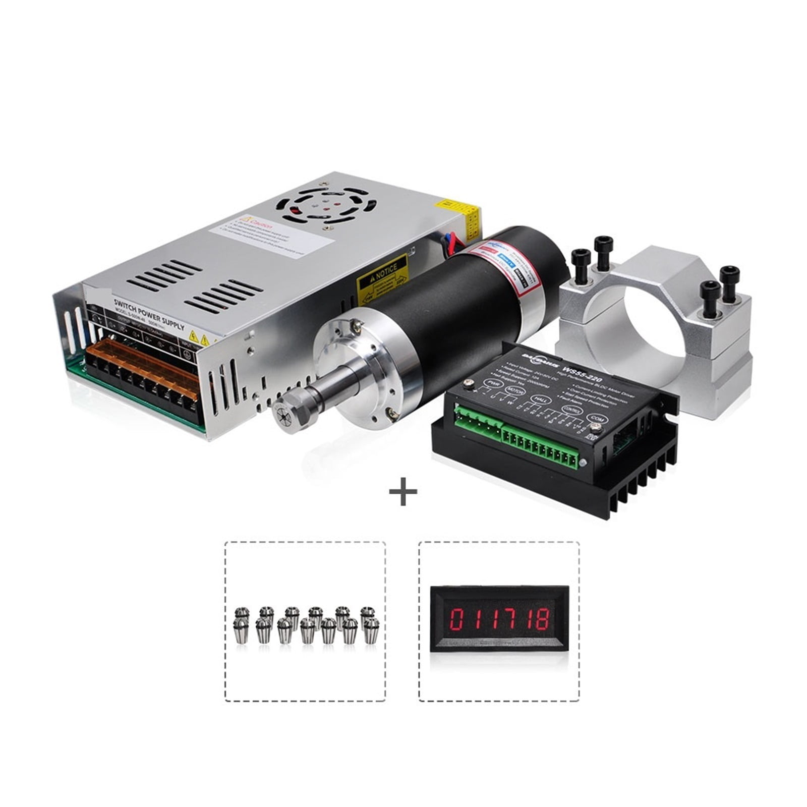 500w Brushless Spindle Motor ER11 DC Motor For CNC Milling With Power ...