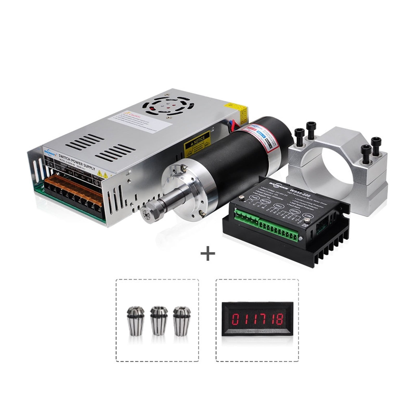 500w Brushless Spindle Motor ER11 DC Motor for CNC Milling with Power ...