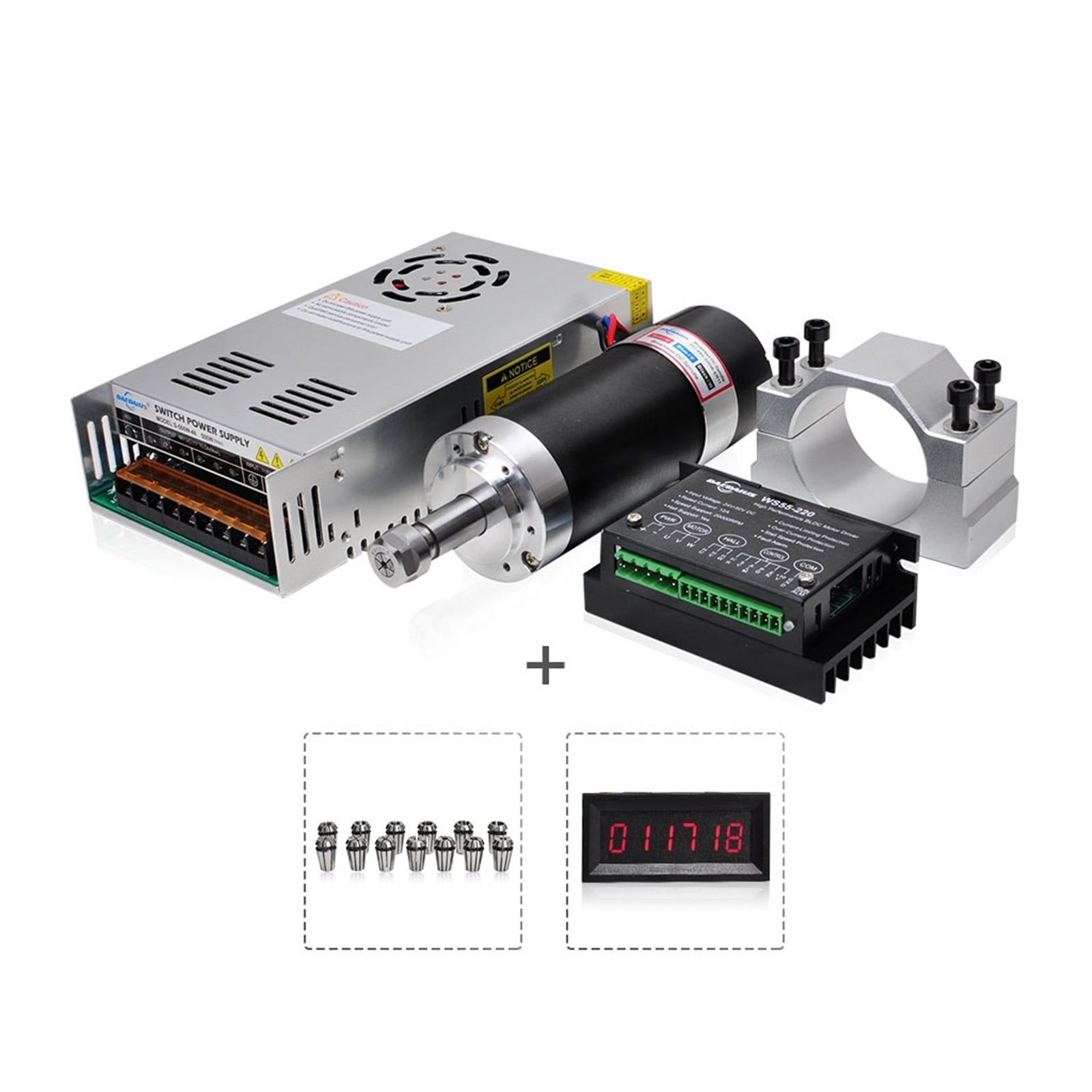 500w Brushless Spindle Motor ER11 DC Motor for CNC Milling with Power ...