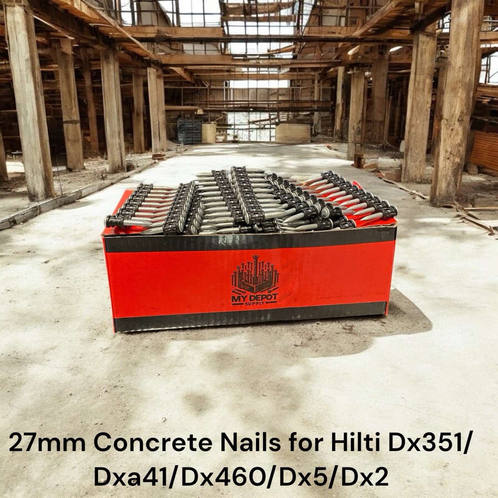 500x 27mm Concrete/Steel Nails for Hilti DX460/DX5/DX351/DX2, Etc ...