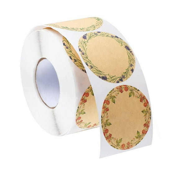500x/Roll Jar Labels Self-Adhesive Labels Round Stickers Writeable ...