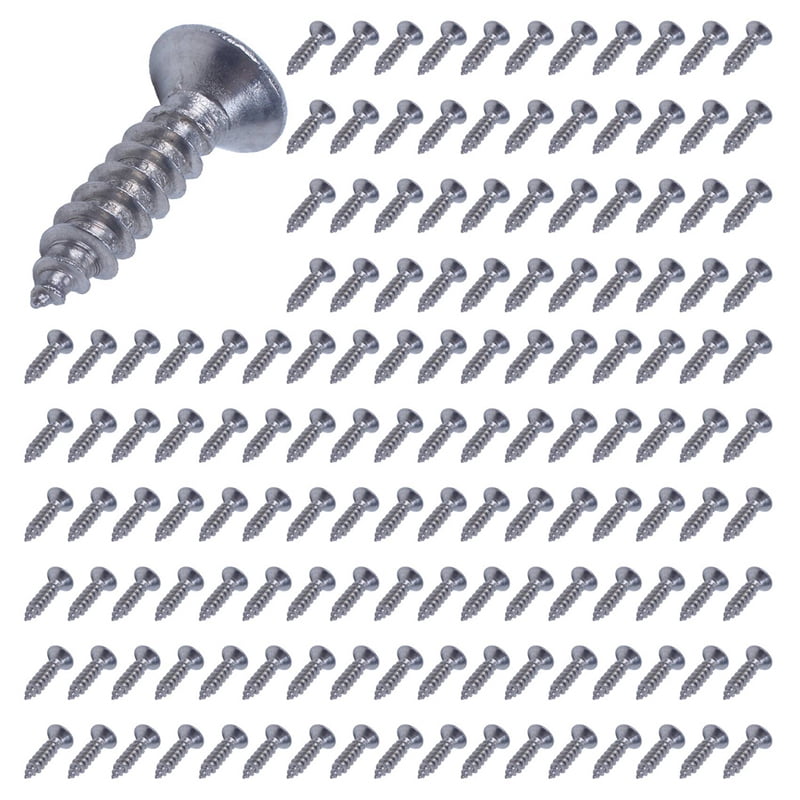 500x Stainless Steel Flat Head Self-Tapping Screw 12x3mm Silver ...