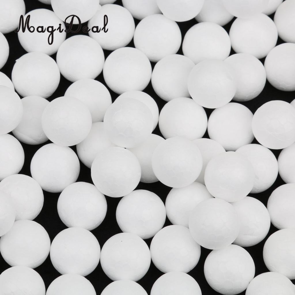 500x White Round Polystyrene Styrofoam Foam Balls for Kids Children ...