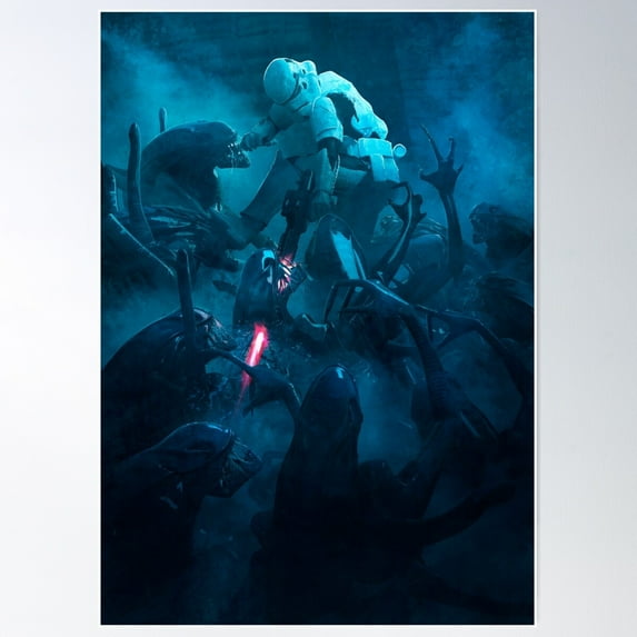 501 Vs Aliens Poster Wall Art, Modern Wall Decor For Living Room ...