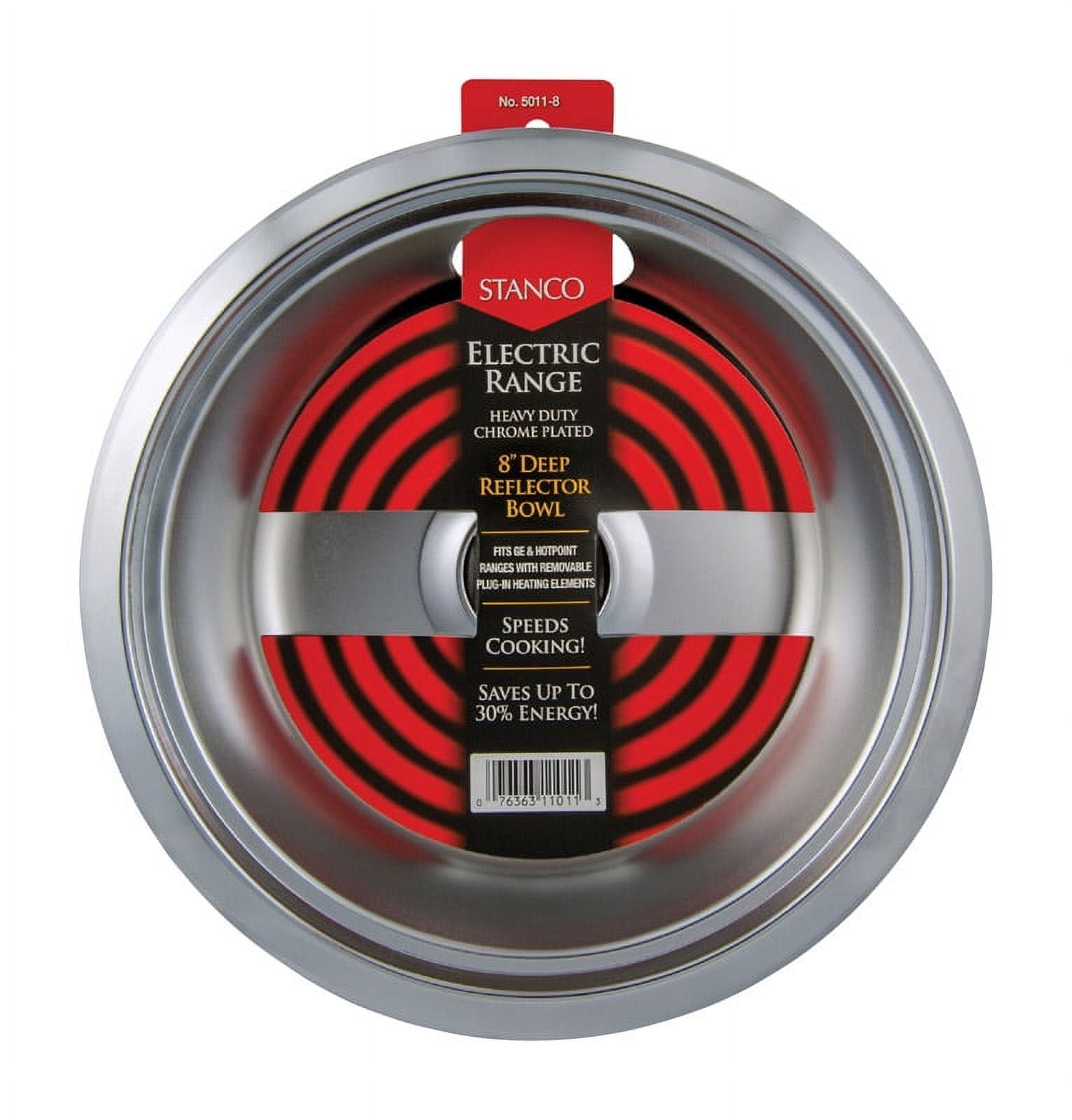 STANCO METAL PROD Electric Range Reflector Bowl, Deep Inset, Chrome, 8 ...