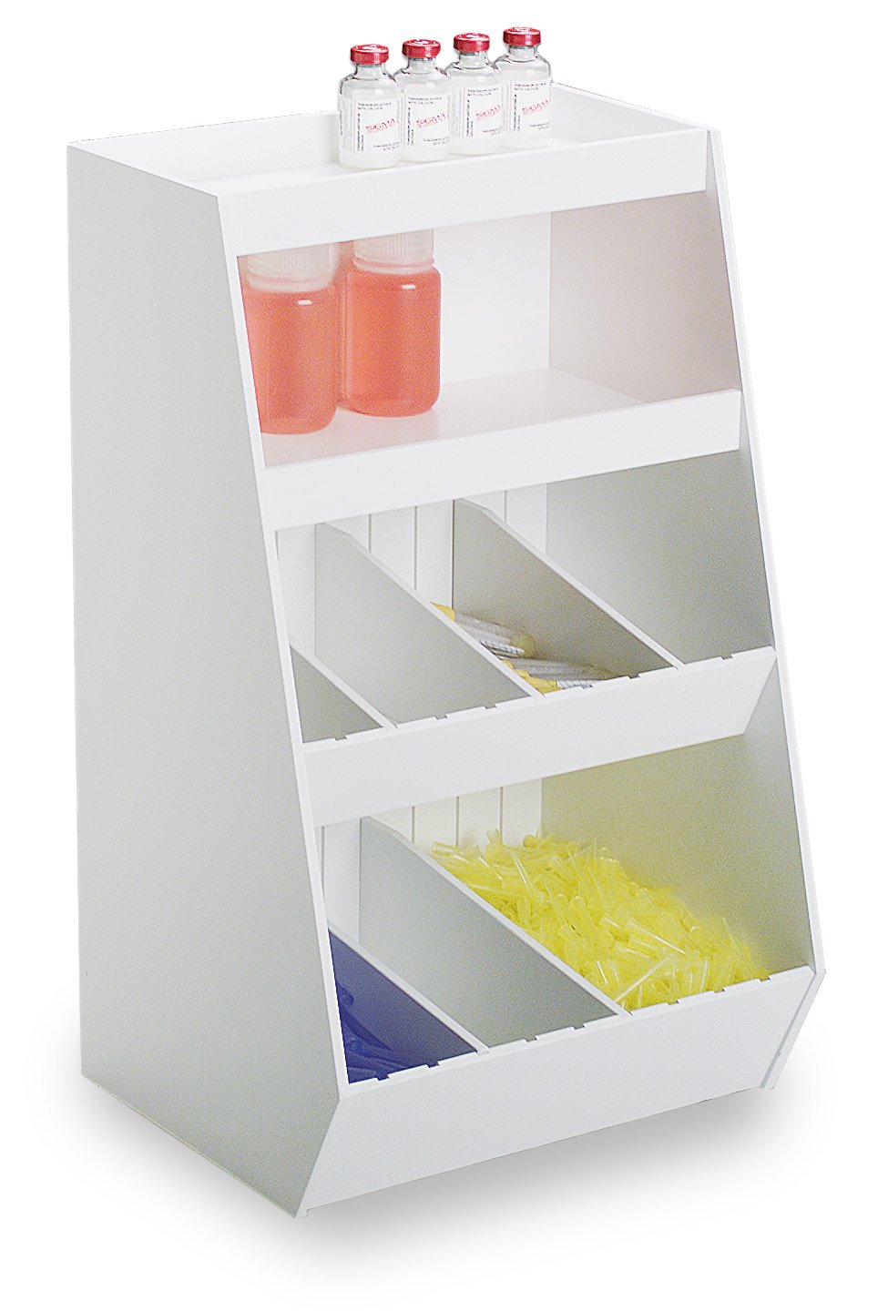 50152 White PVC Plastic Storage Bin With 8 Adjustable Compartments, 12 ...