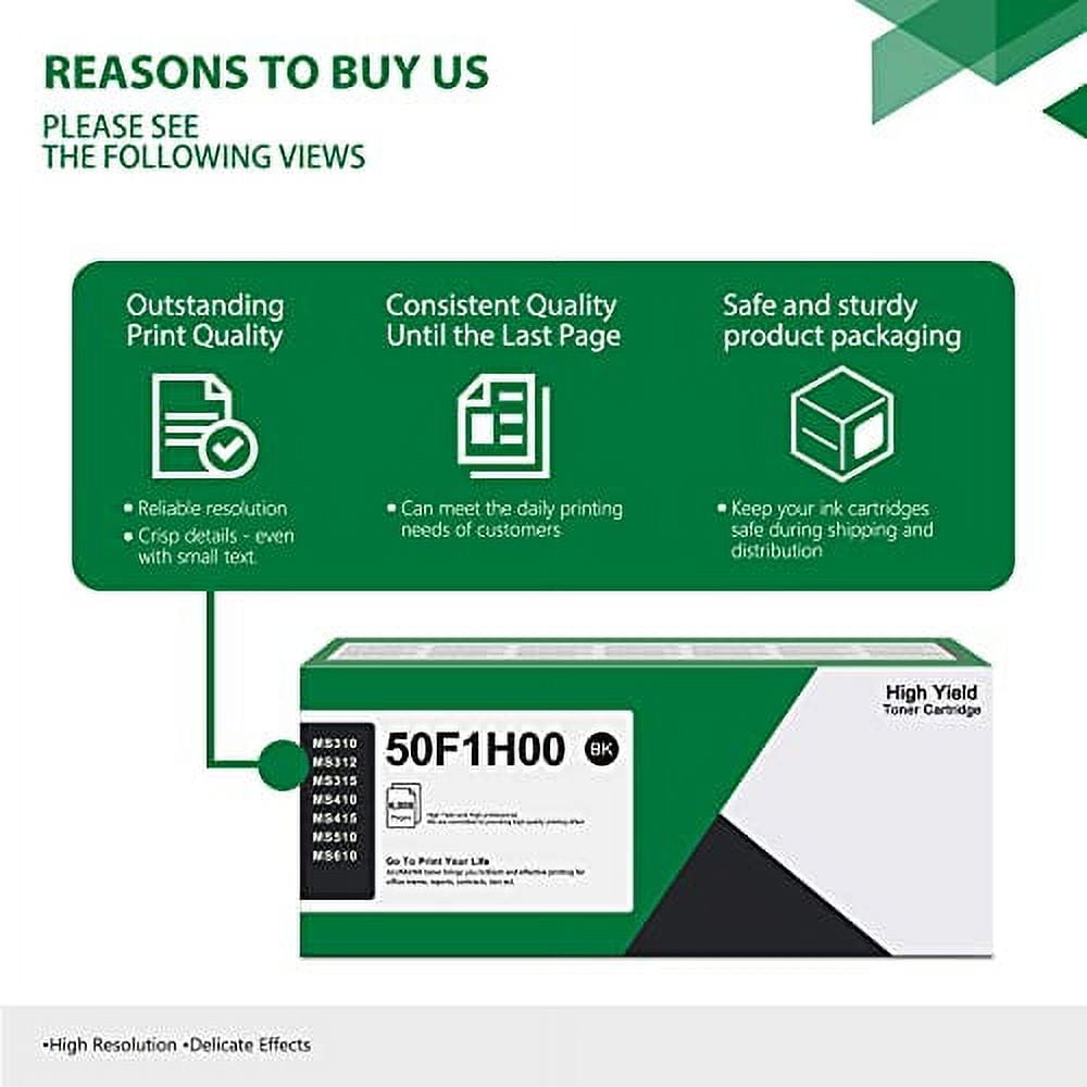 501H (50F1H00) High Yield Toner Cartridge Black 1-Pack Replacement for ...