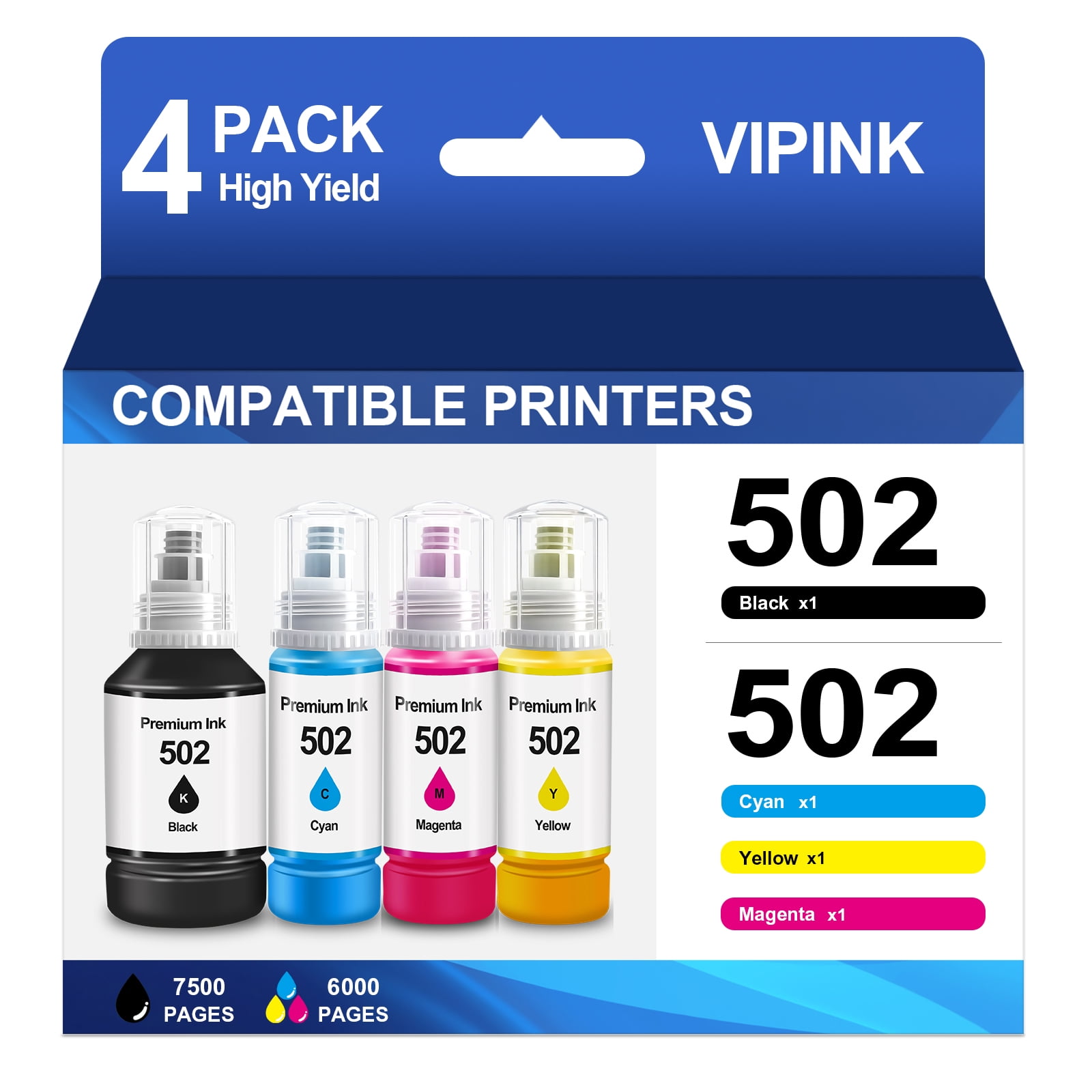 502 Ink Bottle Compatible with Epson 502 Ink Bottles for EcoTank ET ...