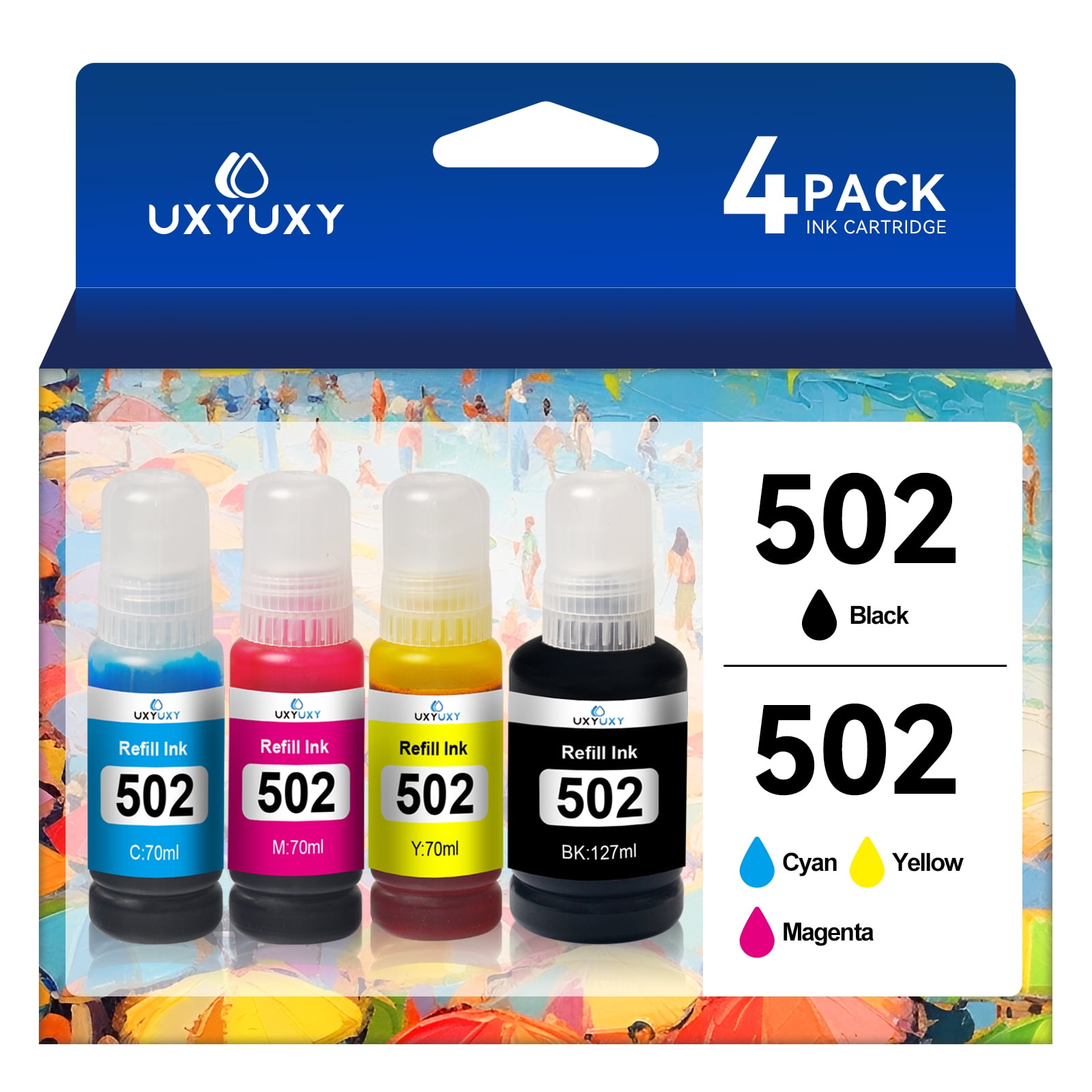 502 Ink Bottle Replacement for Epson 502 T502 Ecotank Refill Ink for ...
