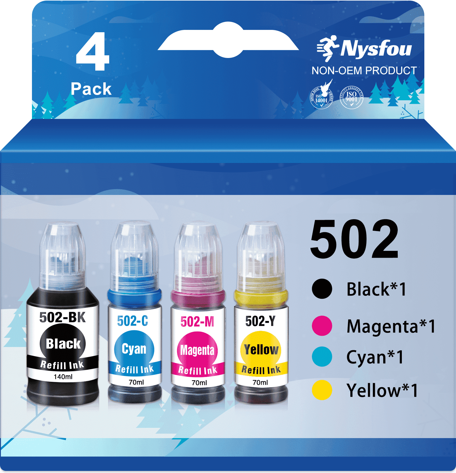 502 Ink Bottle for Epson 502 T502 Ecotank Refill Ink for Epson ET-15000 ...