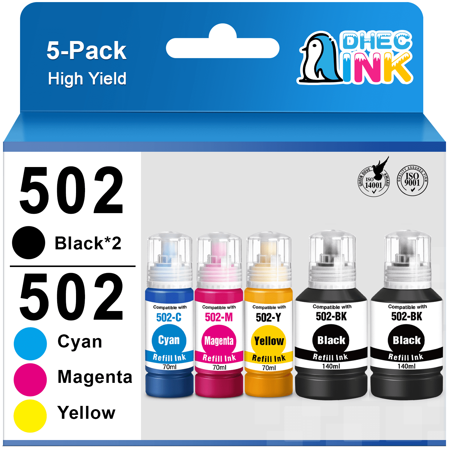 Epson 502 Compatible Ink Bottle Refill Pack - Ecotank for ET & ST ...